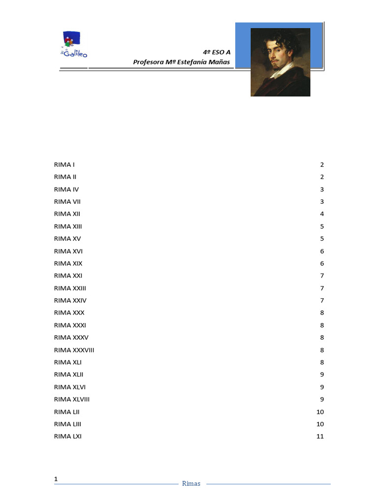 Selección de Rimas de Bécquer | PDF