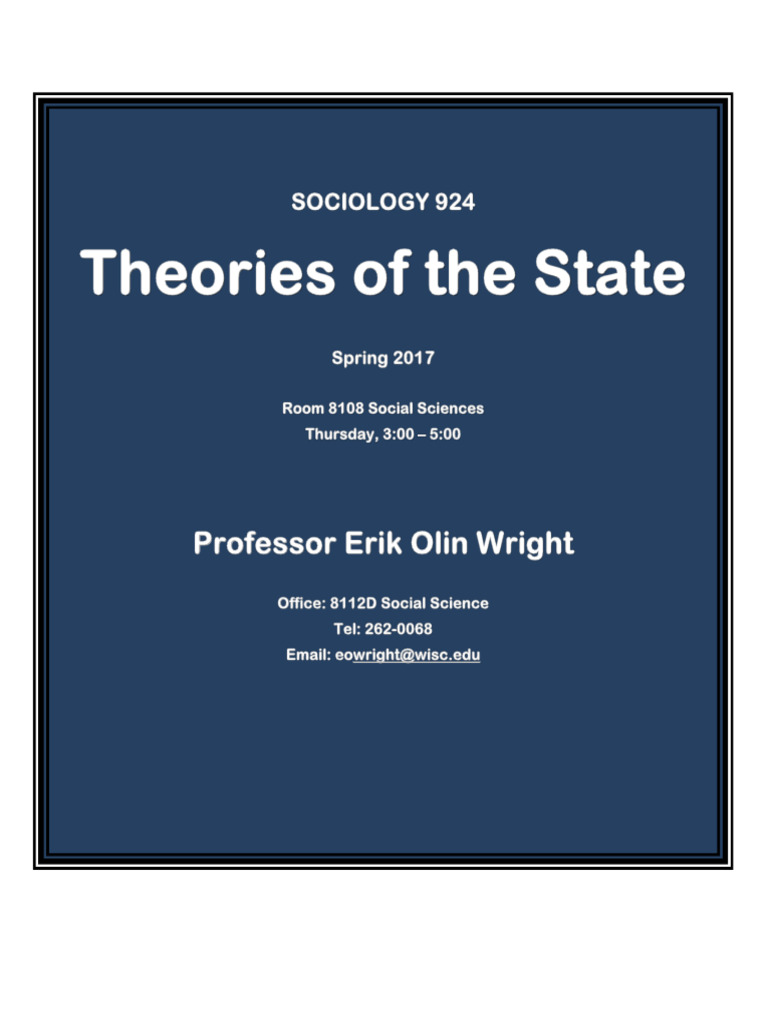 Theories of the State Seminar Syllabus | PDF | State (Polity) | Capitalism