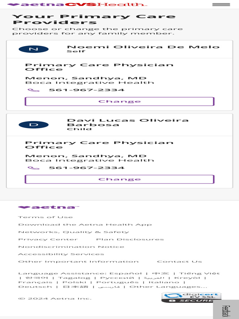 Your Primary Care Providers - Aetna | PDF