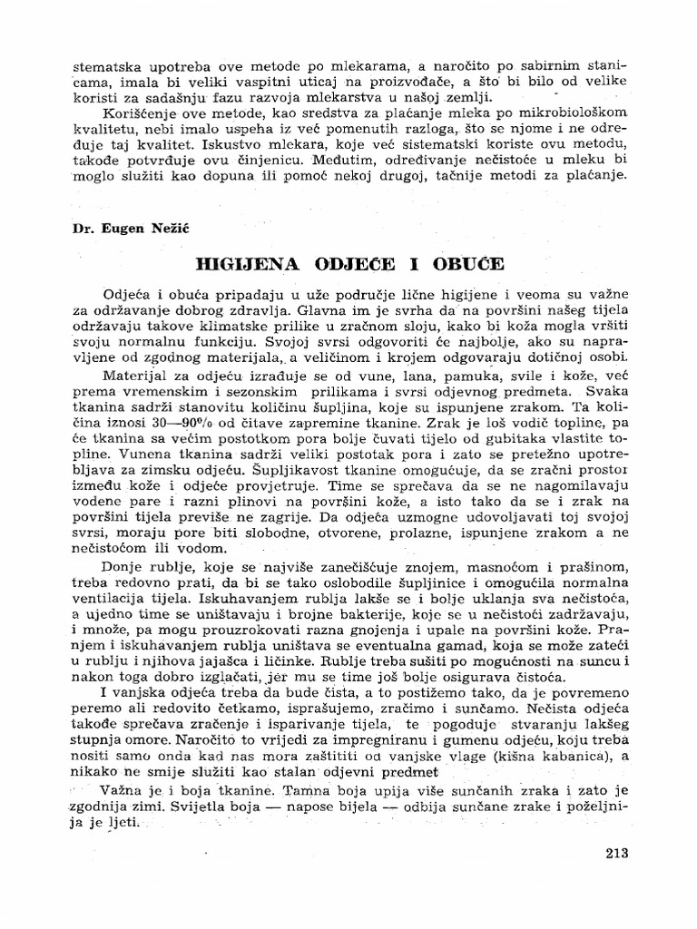 Higijena Odjeće I Obuće | PDF