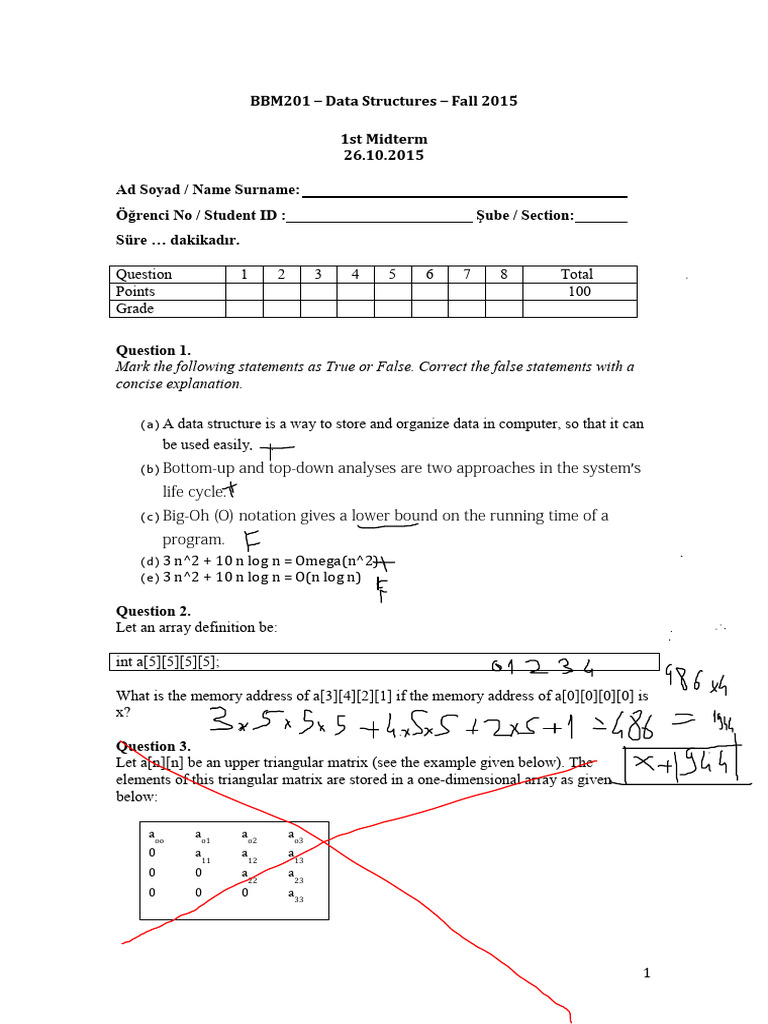 Midterm Exams Pdf Integer Computer Science Algorithms And Data Structures 3094