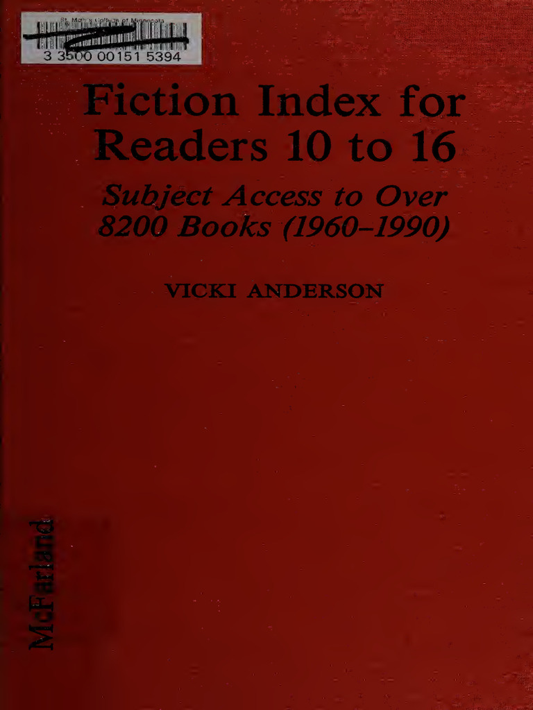 Fiction Index For Readers 10 To - Vicki Anderson | PDF | General Fiction