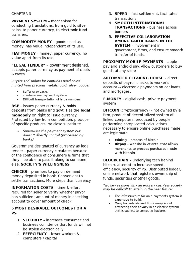 Chapter 3 Payment System | PDF | Money | Currency