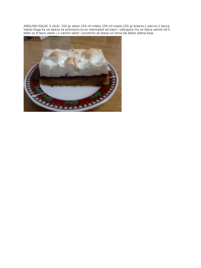 Angliski Kolac | PDF
