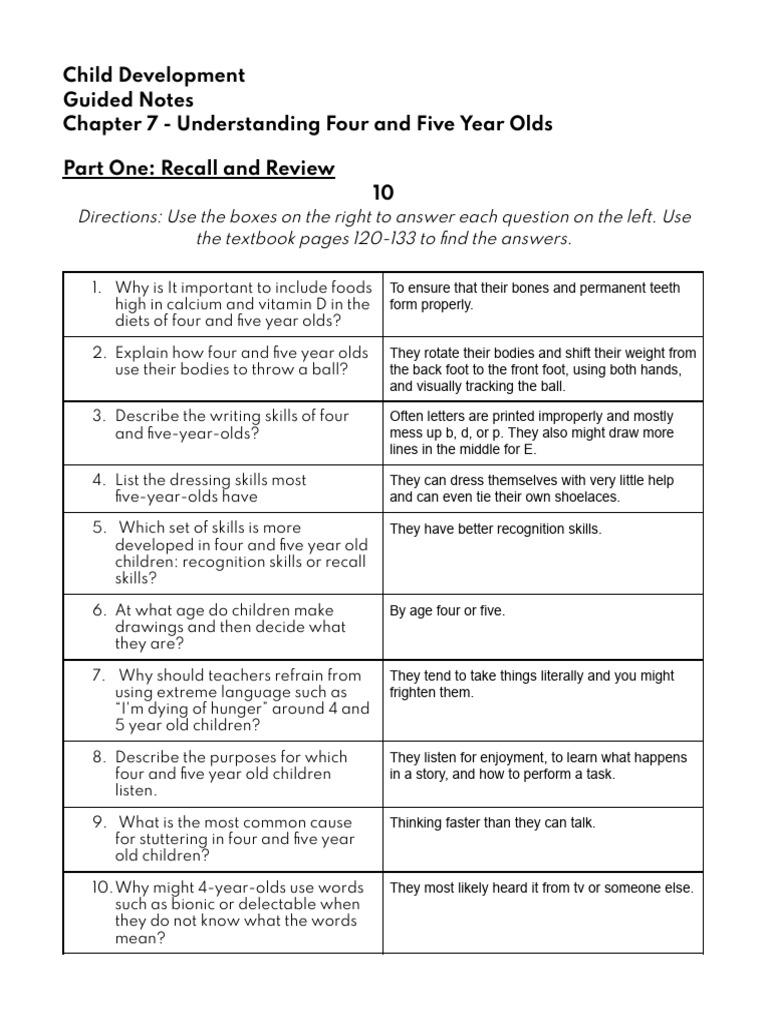 Emma Sloan - 4-5 Year Old Guided Notes - 18872647 | PDF | Speech ...