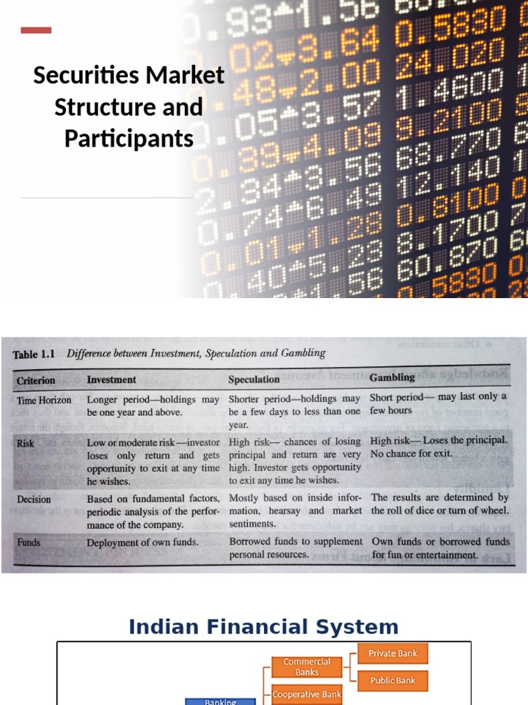 Securities Markets Structure and Participants -Part 2 | PDF ...