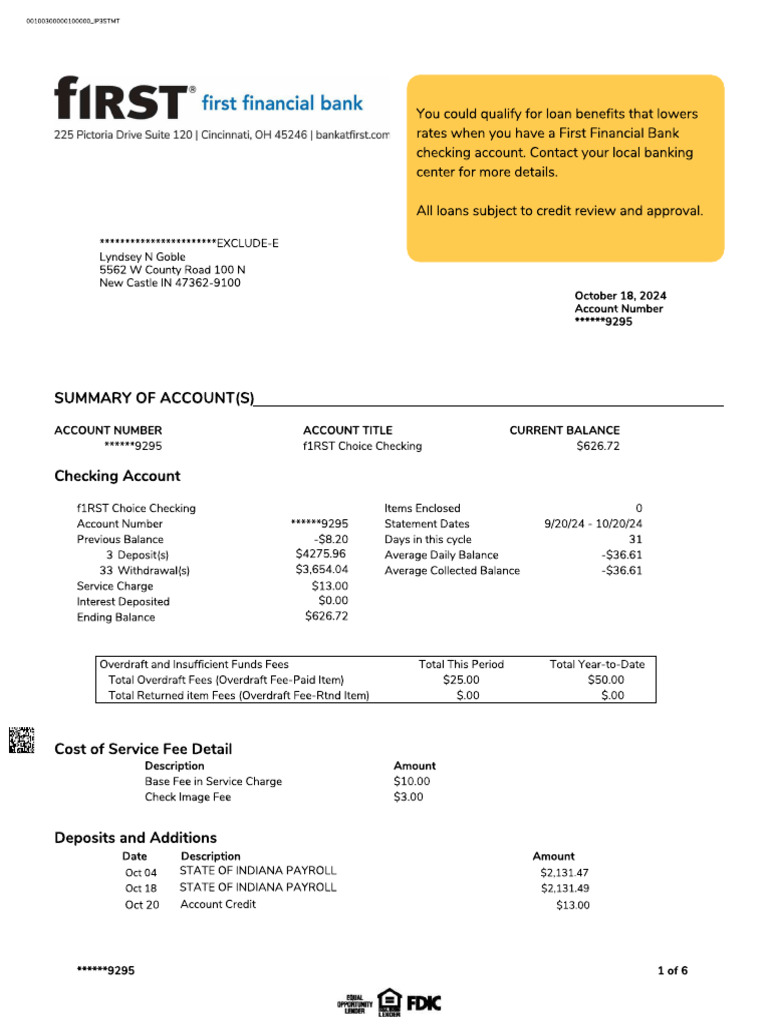Bankstatementsepptoct - 1 | PDF