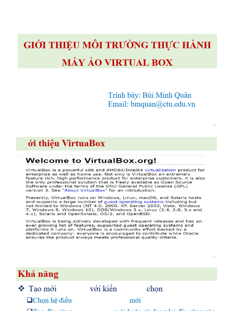 01 GioiThieu Virtualbox CaiDat UServer | PDF