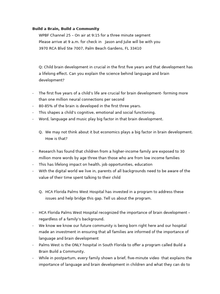 Build A Brain Talking Points | PDF | Psychological Concepts | Human ...