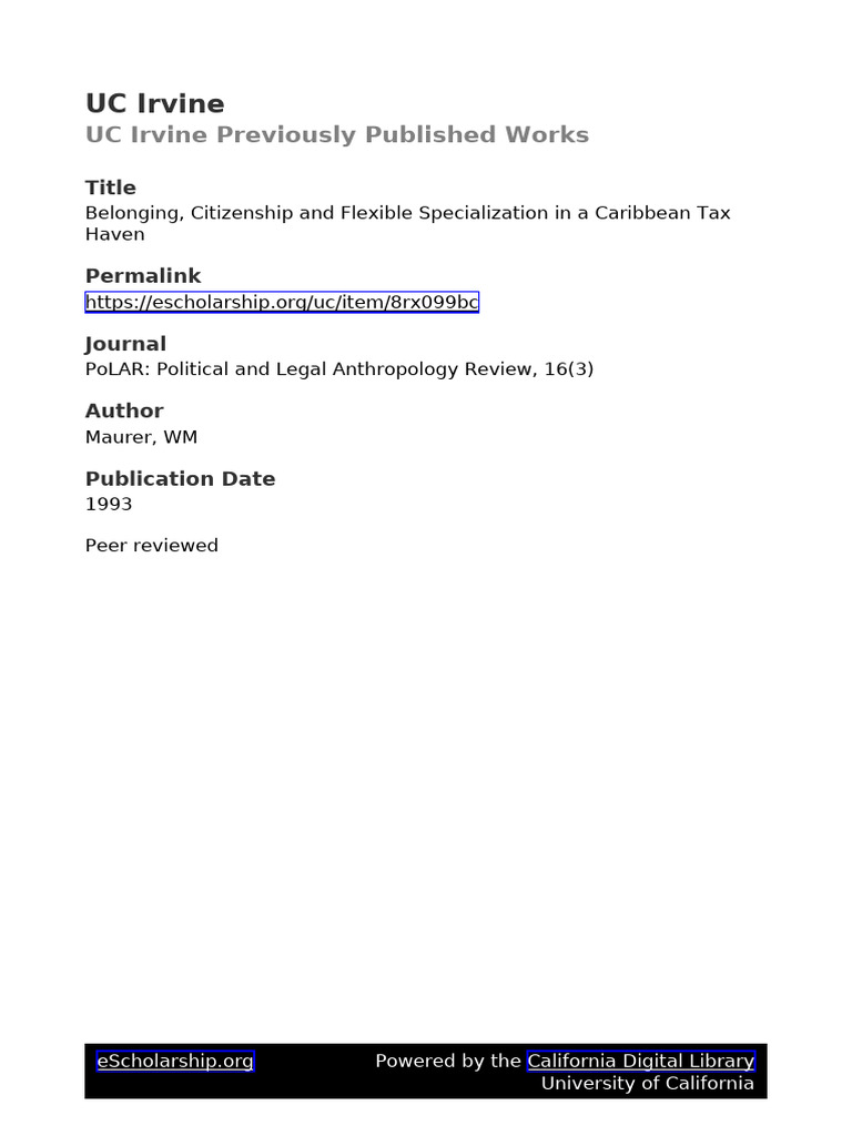 UC Irvine Previously Published Works | PDF | Citizenship | British ...
