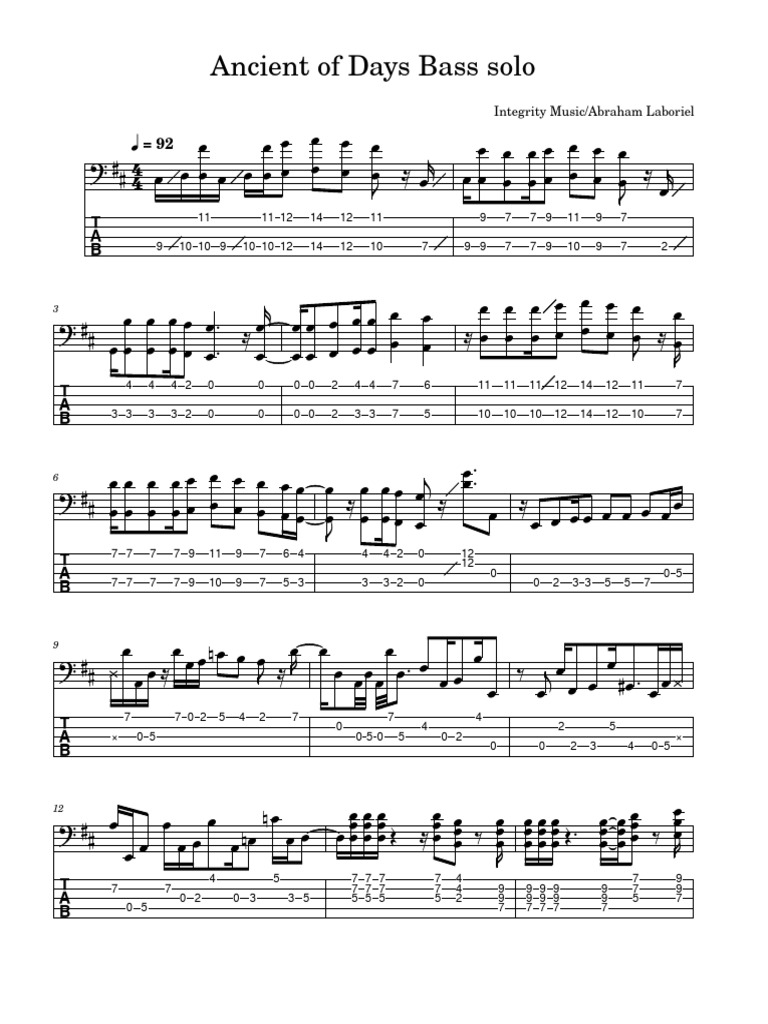 Ancient of Days Bass Tab | PDF