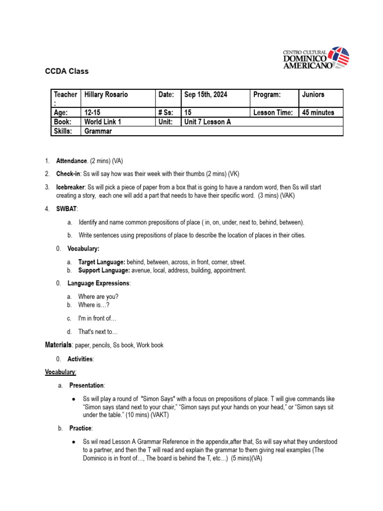 Grammar Lesson Plan | PDF | Language Mechanics | Syntax