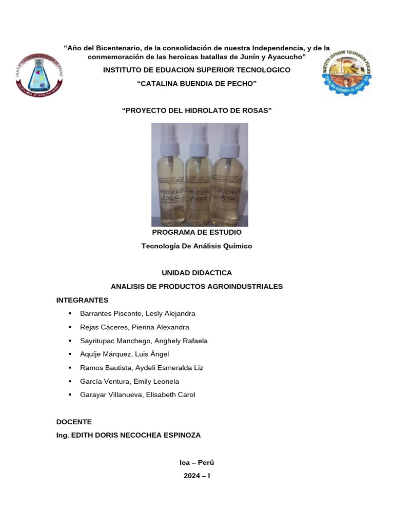 Elaboración de Hidrolato de Rosas | PDF | Destilación | Agua