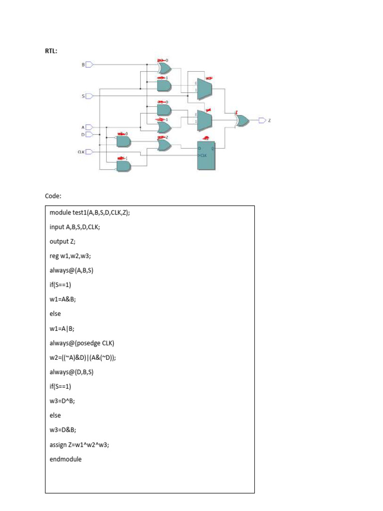 HW RTL To Code | PDF | Science & Mathematics | Computers