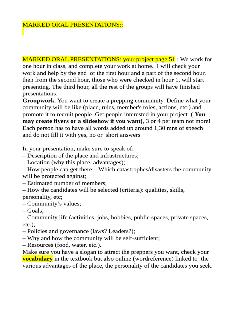 Marked Oral Presentations For TAH | PDF | Applied Linguistics | Human ...