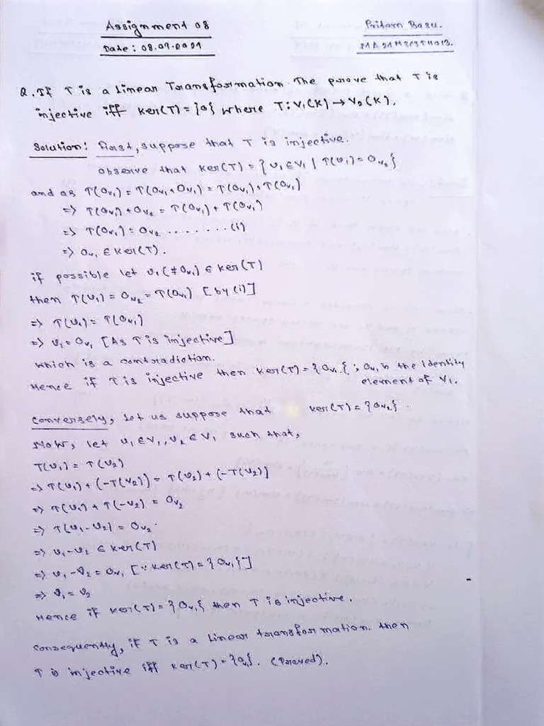 LA Assignment 08 Pritam Basu | PDF