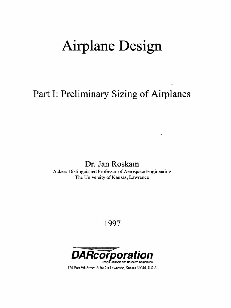 ROSKAM - Airplane Design I. Preliminary Sizing of Airplanes | PDF