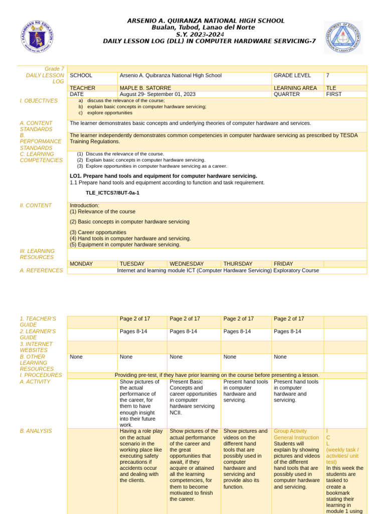 DLL Lesson 1 Revised | PDF | Learning | Educational Technology