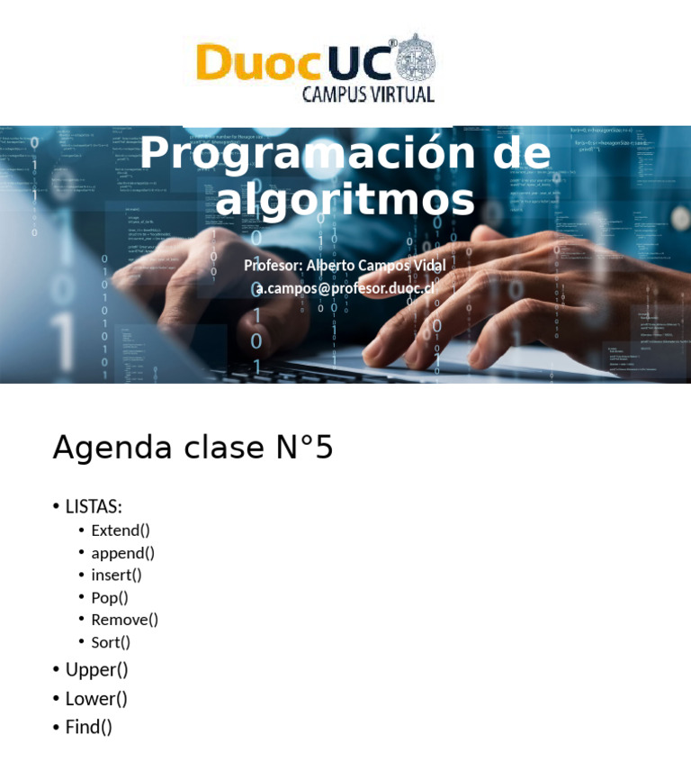 Programación de Algoritmos - Clase5 | PDF
