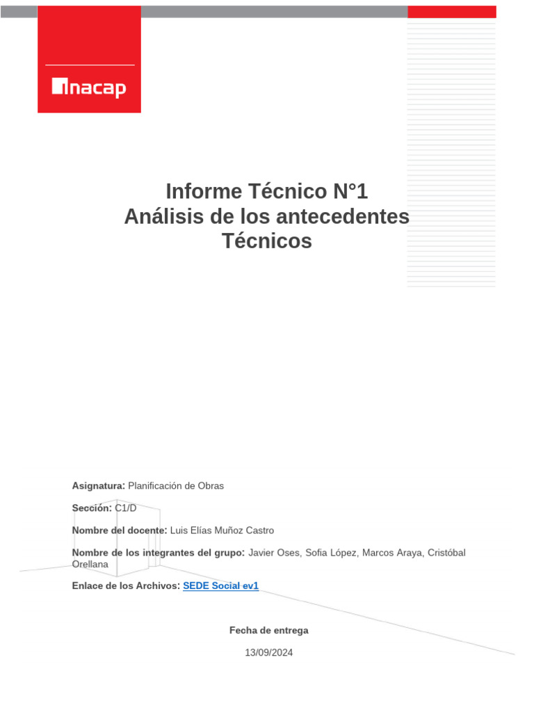 JavieOses SofiaLopez MarcosAraya CristóbalOrellana Informe Técnico1 | PDF | Planificación ...