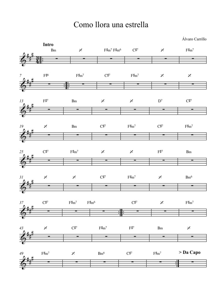 Como Llora Una Estrella - Partitura Completa | PDF