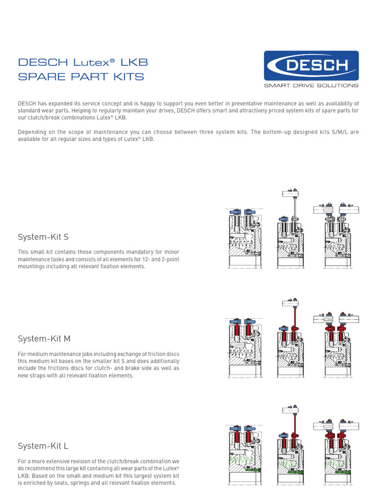 DESCH Lutex Sparepart Kits LKB HKB EK 19 GB | PDF | Clutch | Vehicles