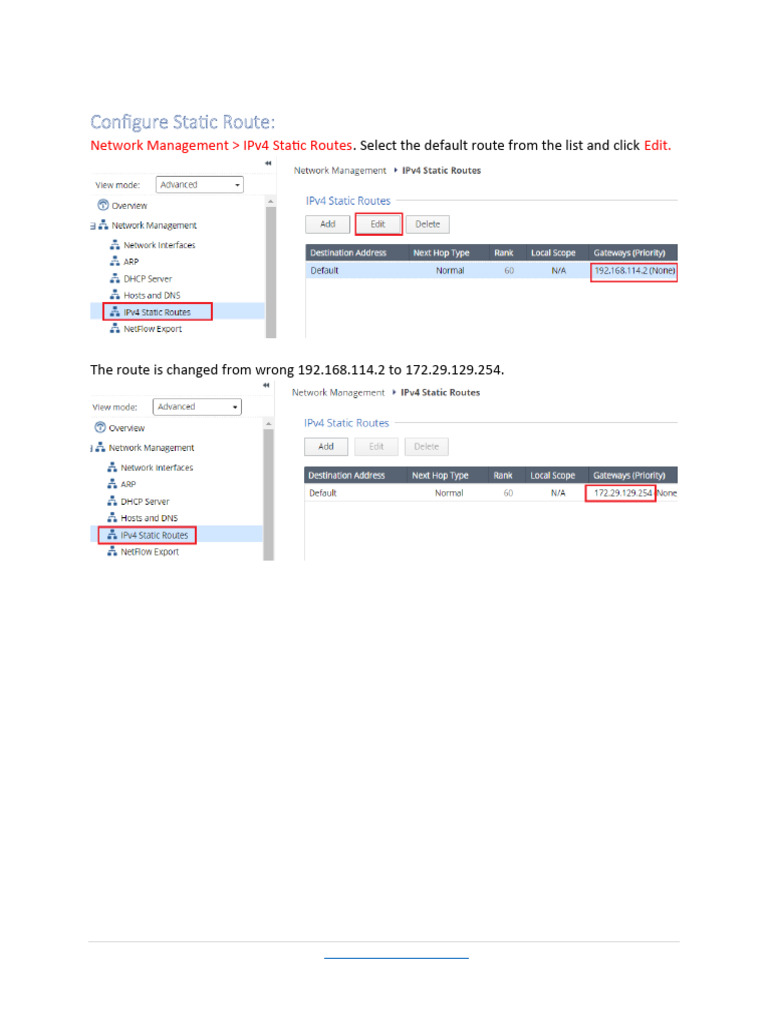 Configure Static Route | PDF