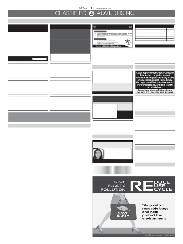 Job Vacancies Classified-20230302-1 | PDF | Car Rental