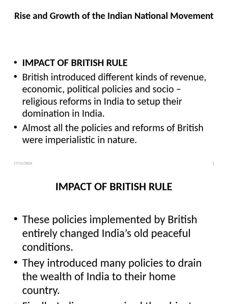 Rise and Growth of the Indian National Movement (1) | PDF | Mahatma ...