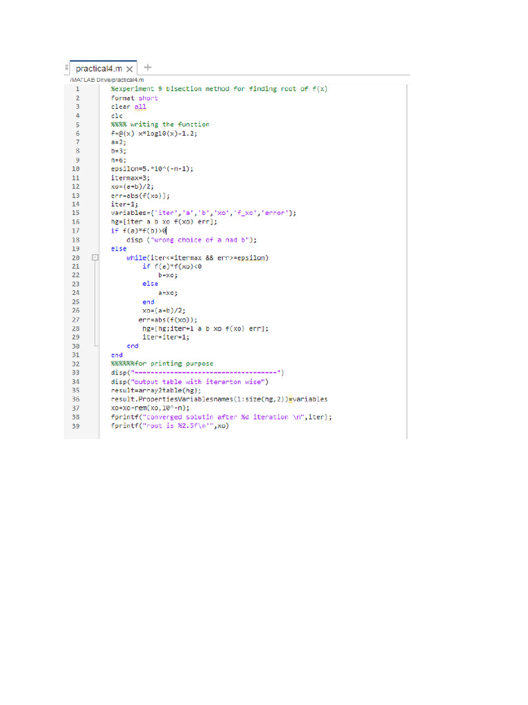 Bisectionmatlab | PDF