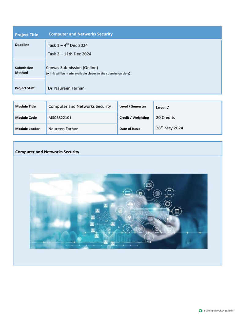 Computer and Network Security Brief-1 | PDF