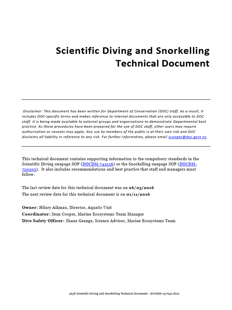 Im Toolbox Marine Scientific Diving and Snorkelling Technical Document ...