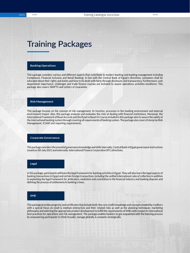 EBI Training Packages | PDF | Entrepreneurship | Banks