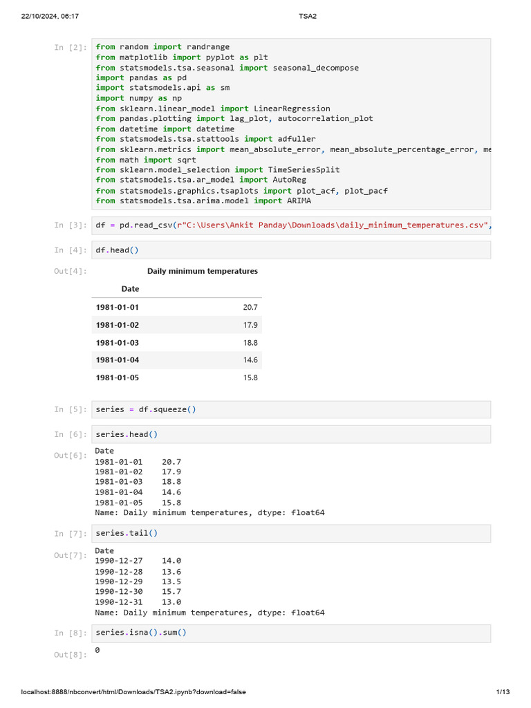 TSA2 | PDF | Data Analysis | Estimation Theory