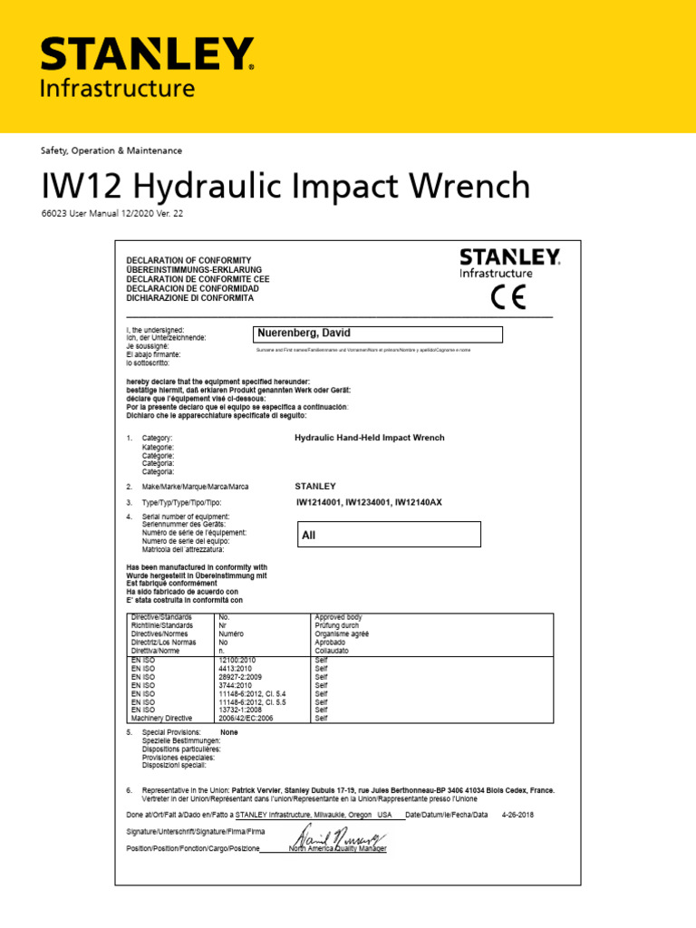 SOM IW12 66023 12-2020 v23 USER | PDF | Personal Protective Equipment | Occupational Safety And ...