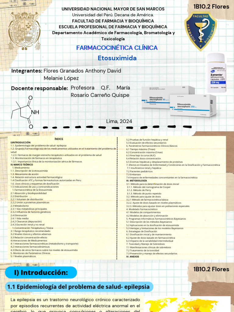 Farmacocinética de la Etosuximida en Epilepsia | PDF | Farmacocinética ...