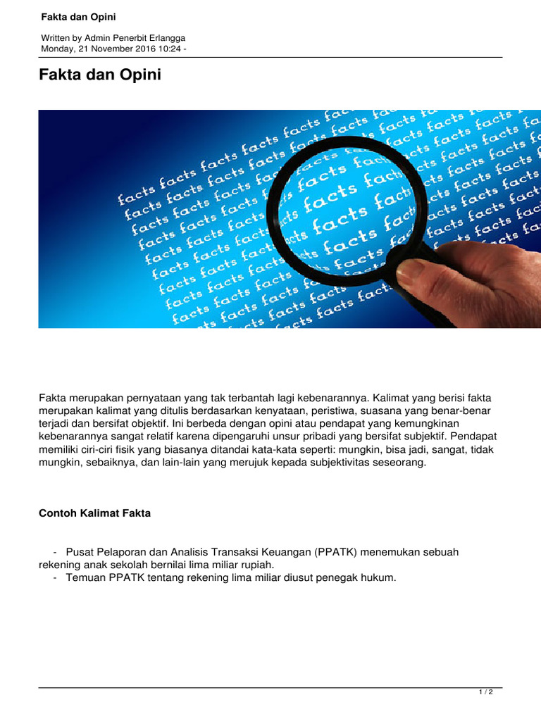 Fakta Dan Opini | PDF