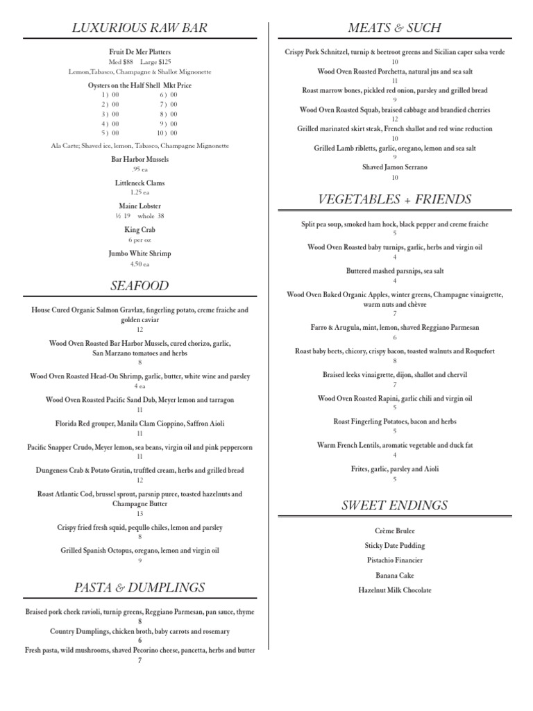 Urban Union Menus | PDF