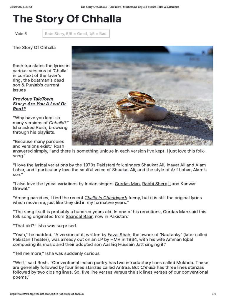 The Story of Chhalla - TaleTown, Multimedia English Stories Tales ...