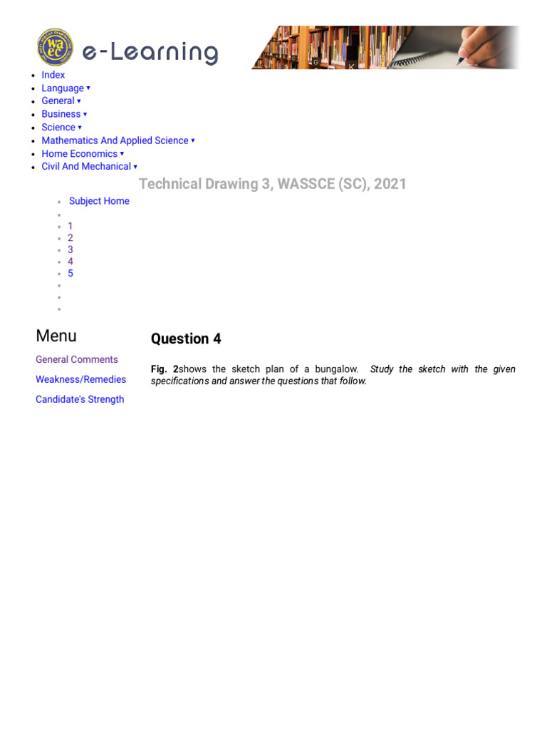 Technical Drawing 3, WASSCE (SC), 2021 | PDF