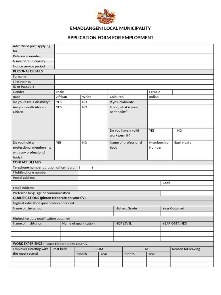 Application For Employment Elm | PDF | Criminal Record | Justice