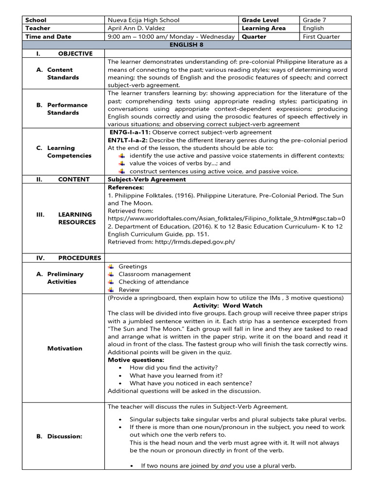 2A-2B-LP-Sample | PDF | Grammatical Number | Plural