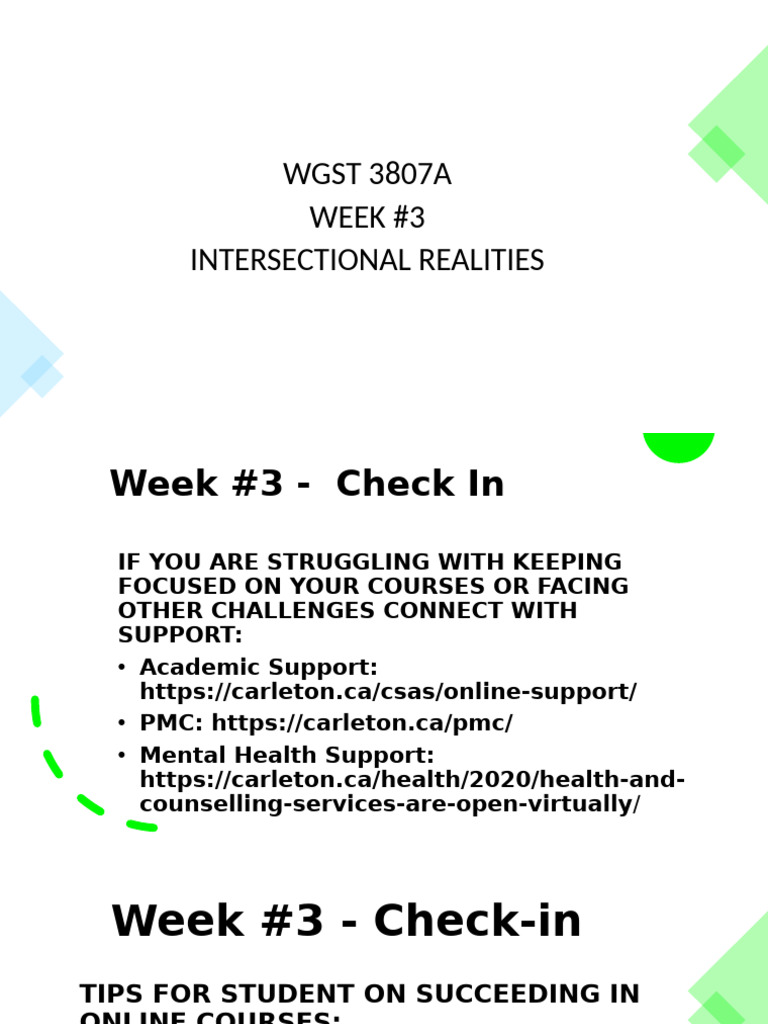 PowerPoint #1 - Week #3 - Intersectional Realities | PDF ...