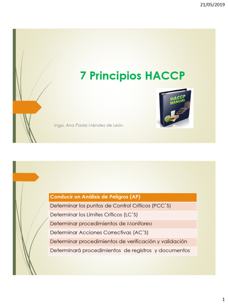 7 Principios HACCP | PDF | Análisis de Riesgo y Puntos Críticos de Control