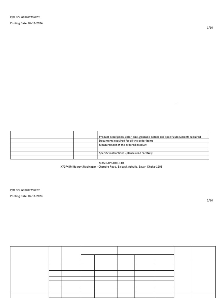 Purchase Order Confirmation for T-Shirts | PDF | Seam (Sewing) | Ho Chi ...
