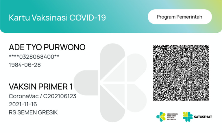 Sertifikat Vaksin Dosis 1 Ade 670 Pdf