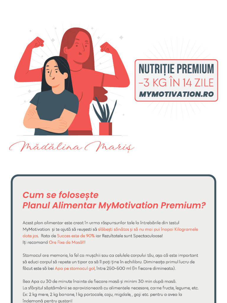 3 KG in 14 ZILE - Plan Alimentar My Motivation | PDF