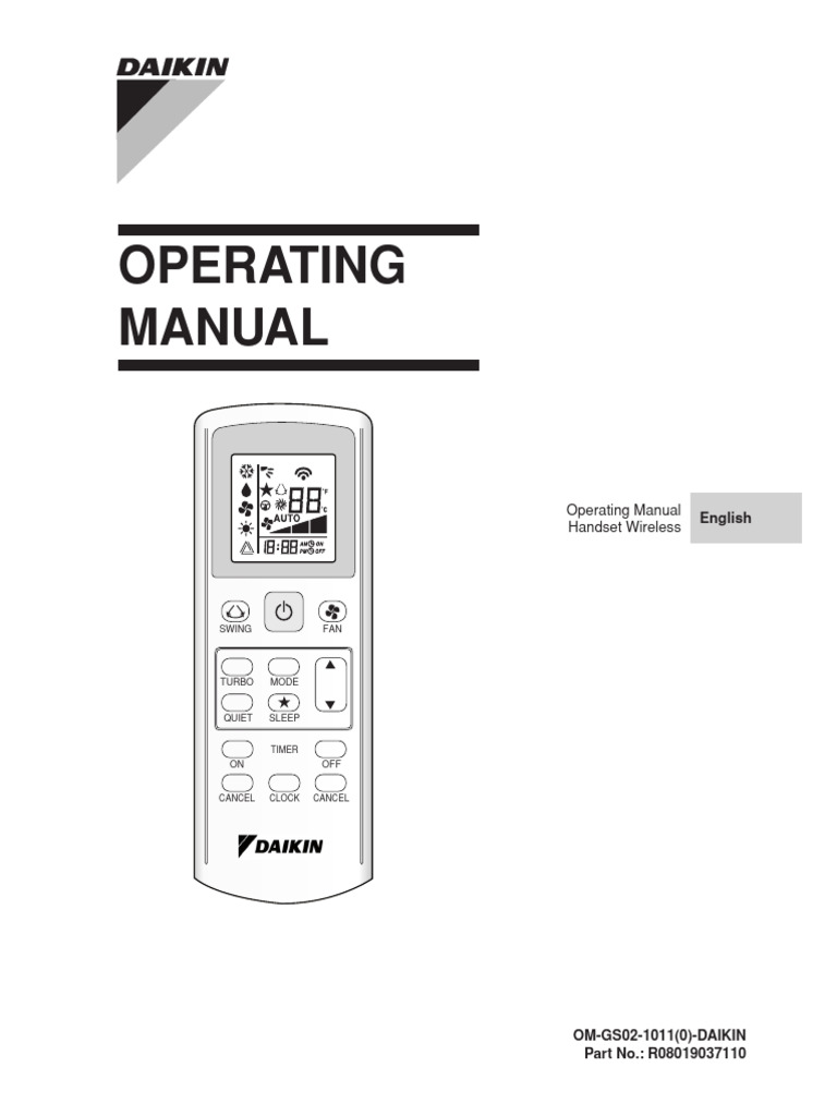FTS-JV1 - OM - EN - Operation Manuals - English | PDF | Remote Control | Air Conditioning