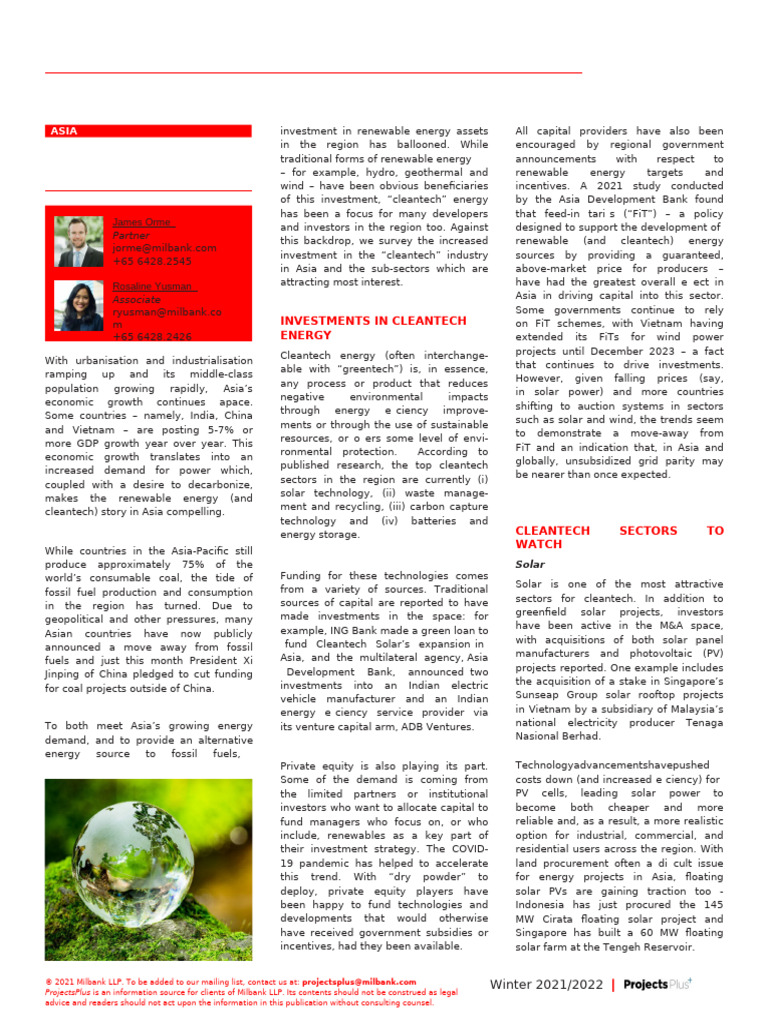 Cleantech Trends in Asia | PDF | Clean Technology | Solar Power