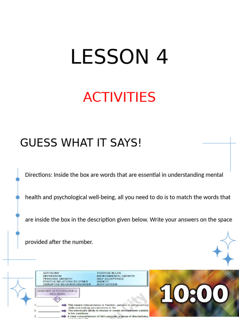 Lesson 4 Activities | PDF